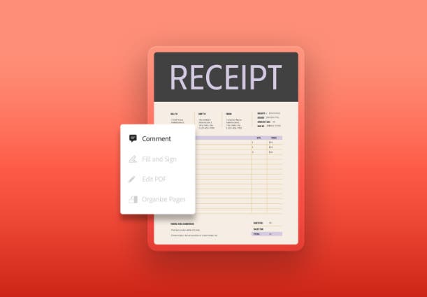 Editable free receipt templates | Adobe Acrobat for business