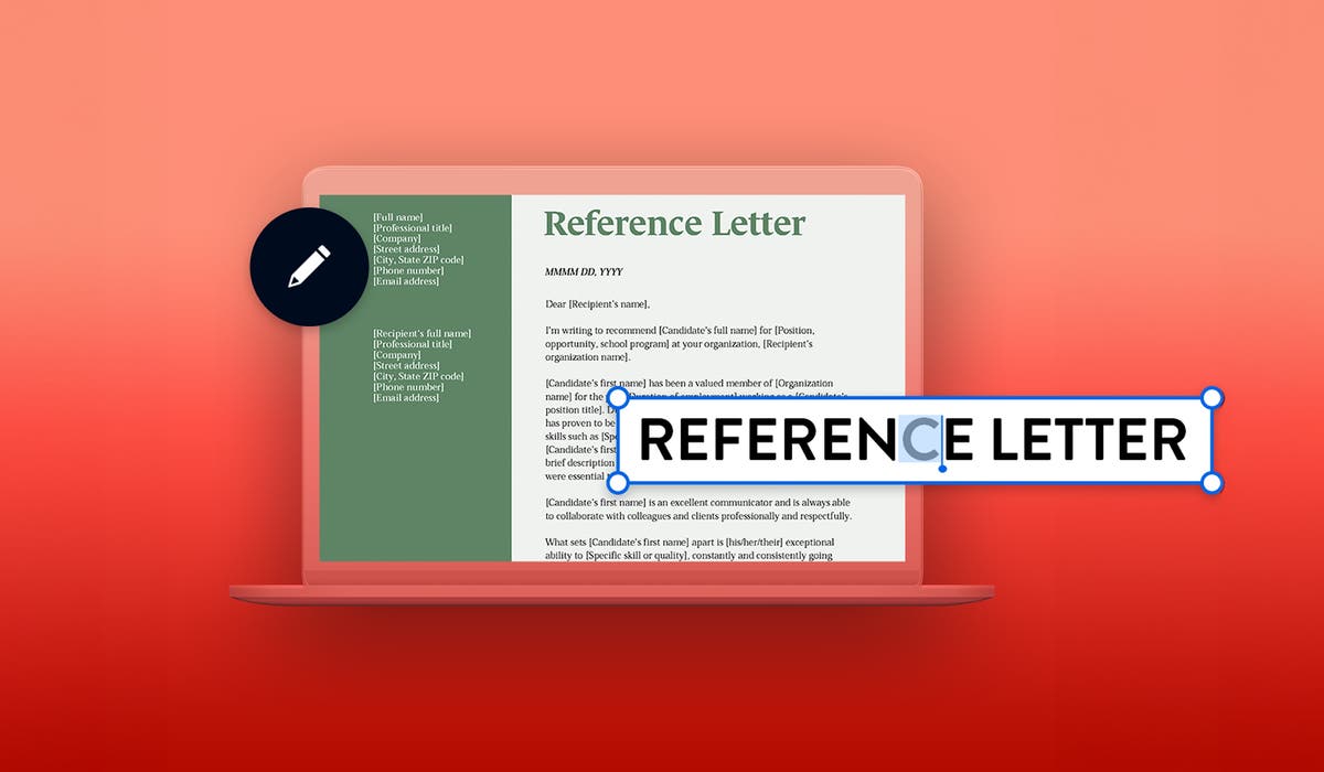 Reference letter template: How to write one + examples | Adobe Acrobat