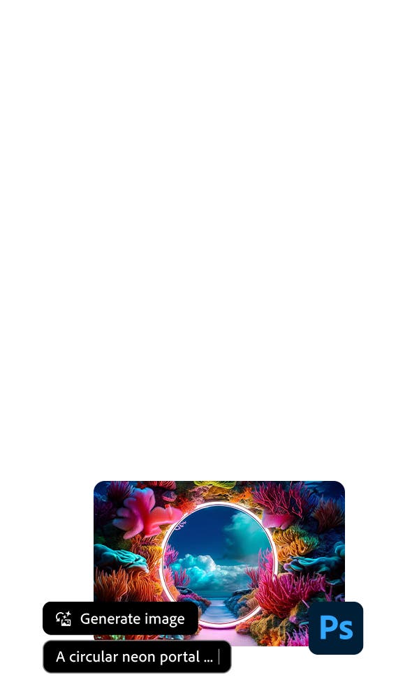 Exploitez tout le potentiel de l'IA générative dans Creative Cloud.