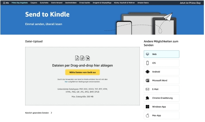 PDF auf Kindle übertragen: So geht’s.