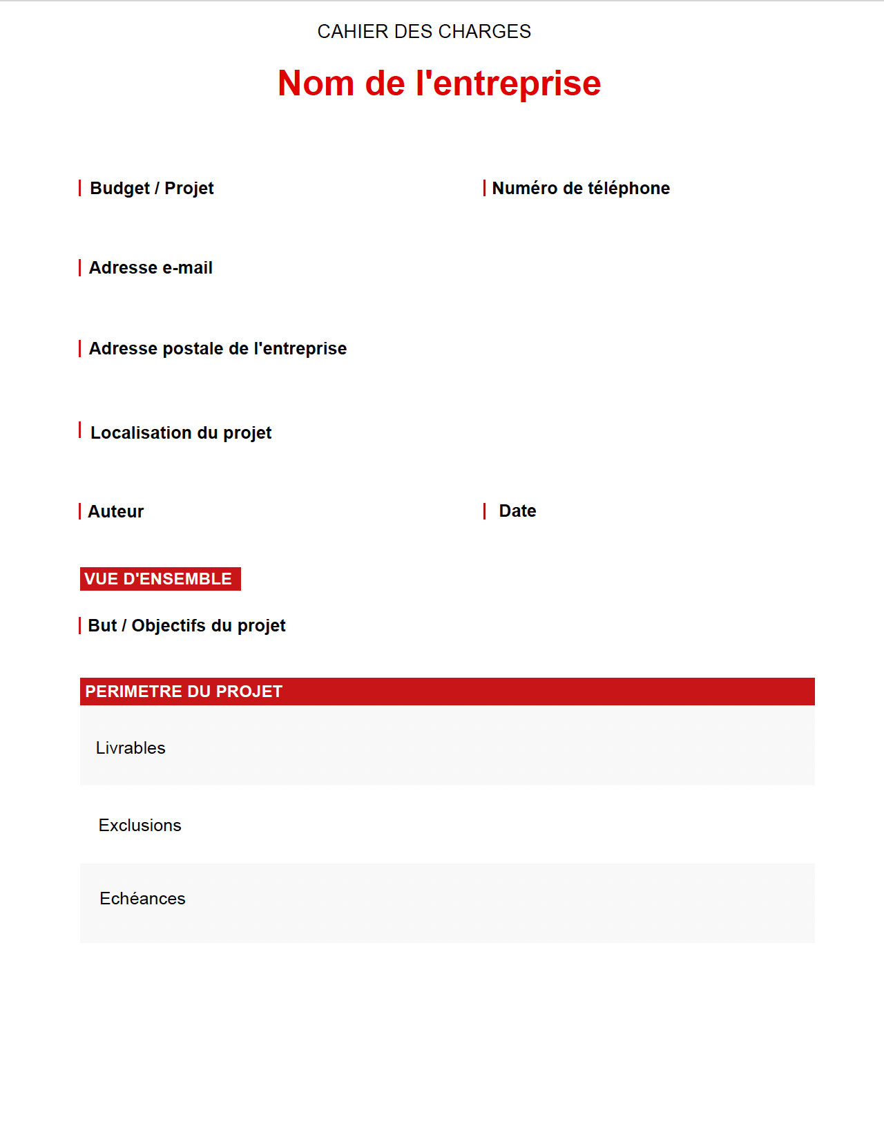 Modèles de cahier des charges à télécharger | Adobe