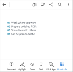 Work with PDFs — Acrobat for Android Help