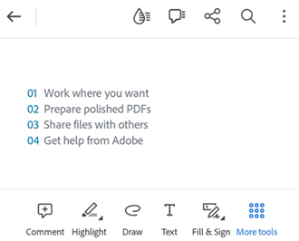 Work with PDFs (Classic experience) — Acrobat for Android Help