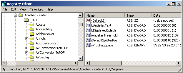Preference Reference for Acrobat and Adobe Reader
