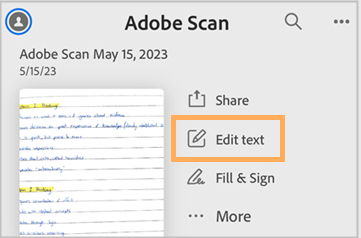 Modify your scans — Adobe Scan for iOS