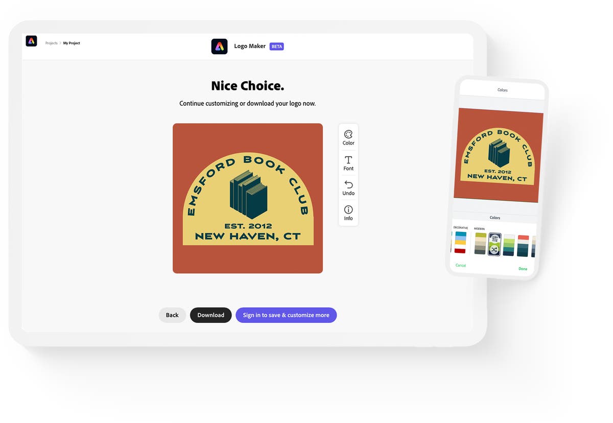 Generador de logotipos con IA gratuito | Adobe Express