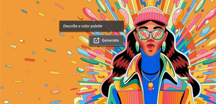 Generador de paleta de color con IA – Generación de colores de reemplazo – Adobe Illustrator