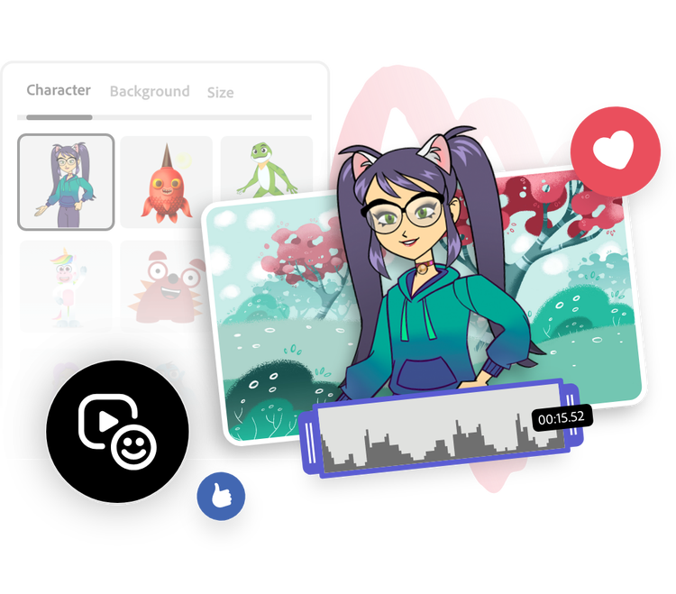 Free Social Media Animation Maker | Adobe Express Animate Characters