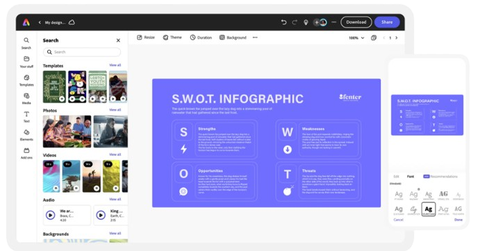 Free SWOT Analysis Chart Maker | Adobe Express