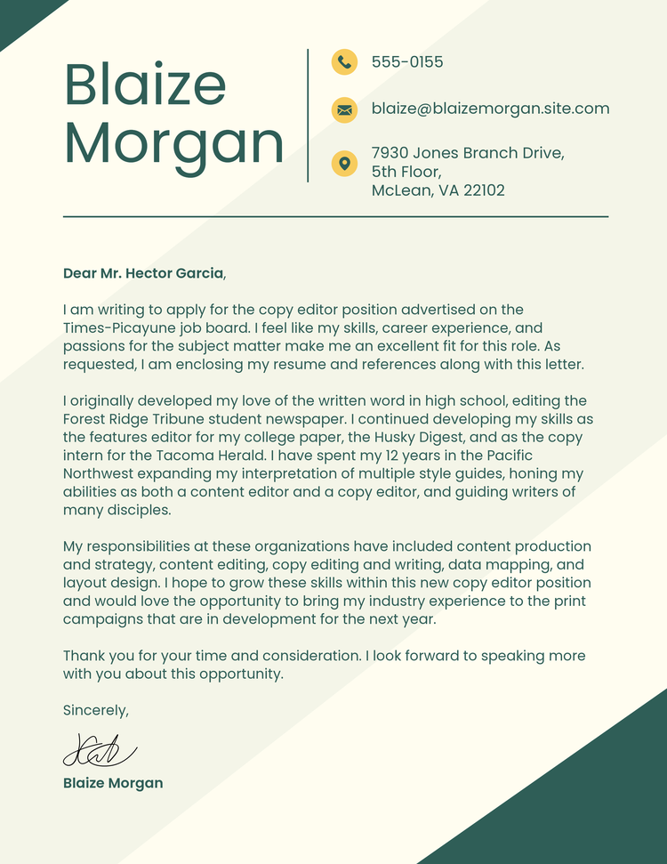 Create Cover Letter Create Cover Letter