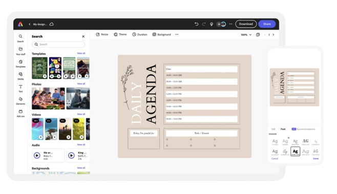 Free Online Custom Agenda Creator | Adobe Express