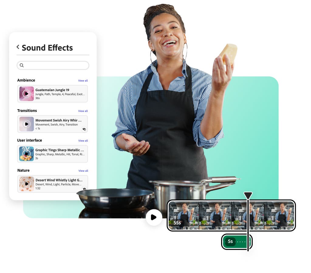 Add a Sound Effect for Free | Adobe Express Audio Editing