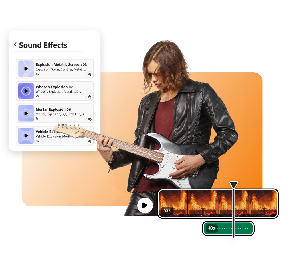 Add Explosion Sound Effects for Free | Adobe Express Audio Editing