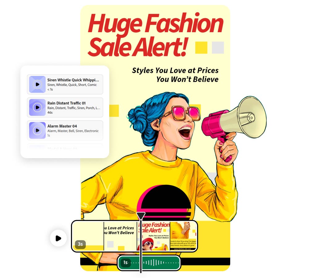 Add a Siren Sound Effect for Free | Adobe Express