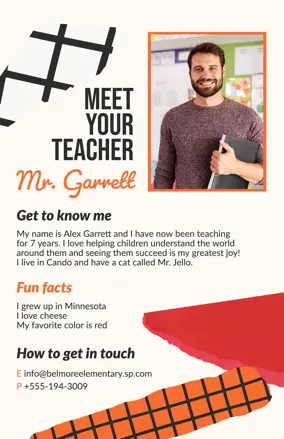 Create an “All about me poster” to introduce yourself to new students.