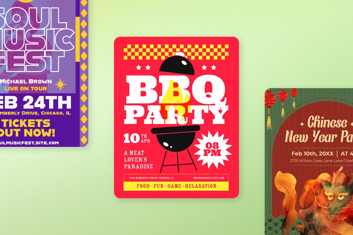 How to make your own fun party flyers with free templates from Adobe ...