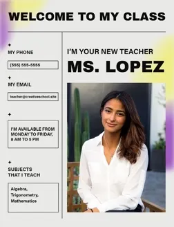 Create an “All about me poster” to introduce yourself to new students.