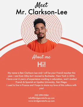 Create an “All about me poster” to introduce yourself to new students.