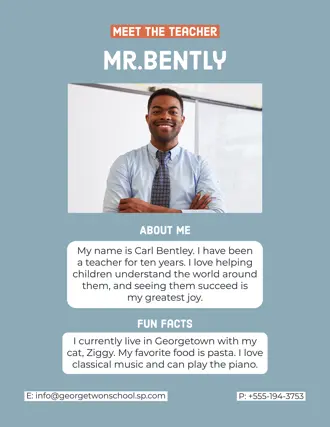 Create an “All about me poster” to introduce yourself to new students.