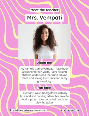 Create an “All about me poster” to introduce yourself to new students.