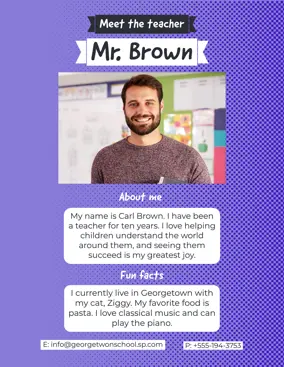 Create an “All about me poster” to introduce yourself to new students.