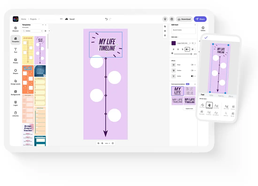 Creatore gratuito per una sequenza temporale con modelli online | Adobe ...