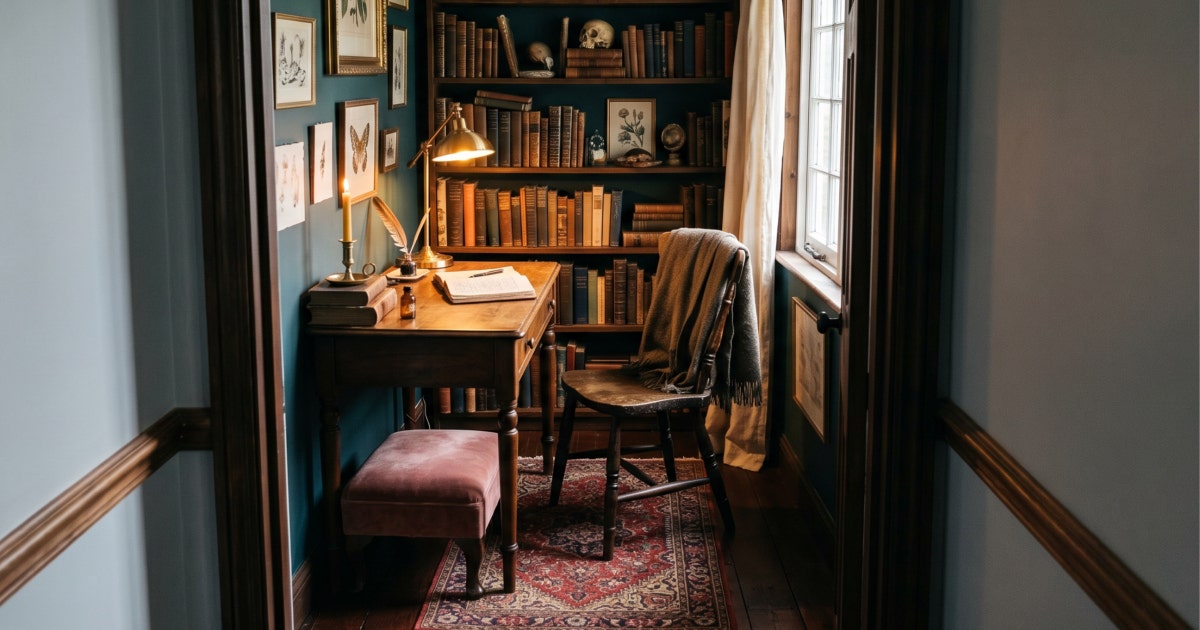 Dark Academia Colours for Small Rooms | Adobe Firefly