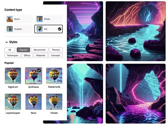 AI-kunstgenerator på nettet: Lag AI-kunst med tekst – Adobe Firefly