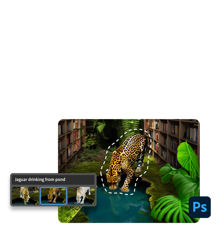 Adobe Photoshop, powered by Firefly.