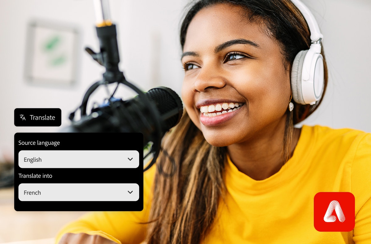 Translate Spanish audio and video online - Adobe Firefly