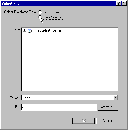 Macromedia Dreamweaver UltraDev 4 - Creating dynamic e-mail links: Creating dynamic e-mail links