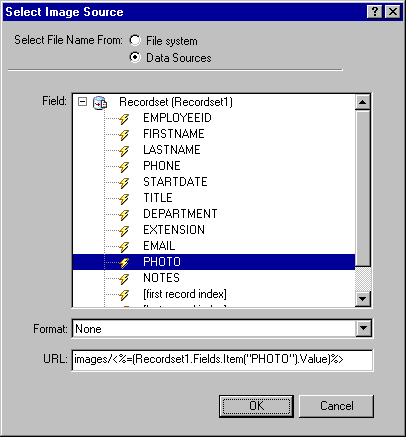 Macromedia Dreamweaver UltraDev 4 - Using dynamic images: Creating the correct image path