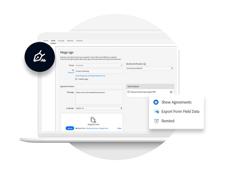 Mega Sign: เพิ่มผู้เซ็นชื่อหลายคนในเอกสารของคุณ | Acrobat Sign